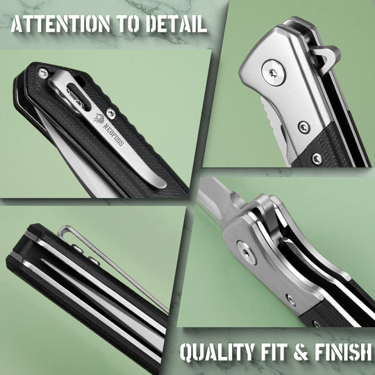 Elf Elegant Pocket Knife, D2 Blade EDC Knife with G10 Handle – NedFoss ...