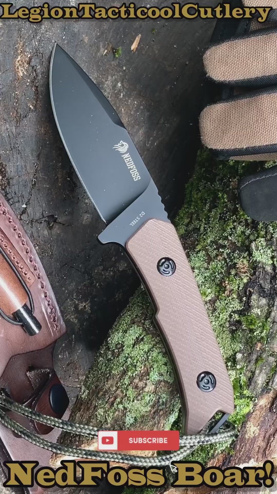 Boar Fixed Blade Knfie,D2 Steel Full Tang Blade Bushcraft Survival ...